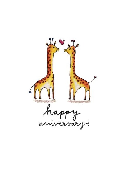Cute Anniversary Card - Giraffes - Happy Anniversary | thortful