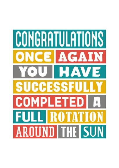 Birthday Card For Friend - Another Rotation Around The Sun | thortful