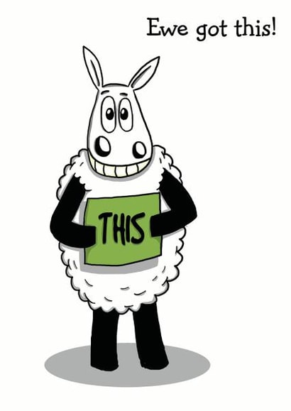 sheep motivational Good Luck Card 5890 | thortful