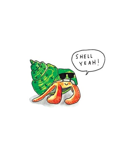 Funny Seashell Joke New Home Card - Crab - Shell Yeah! | thortful