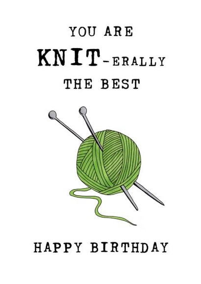 Cute birthday card for the knitting enthusiast in your life! Ball of ...