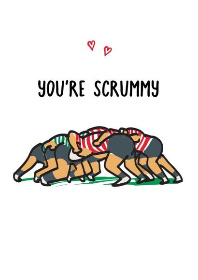 Cute Valentines Day - Rugby - Pun - You're Scrummy | thortful