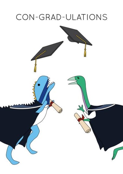Congratulations dinosaur graduation card | thortful