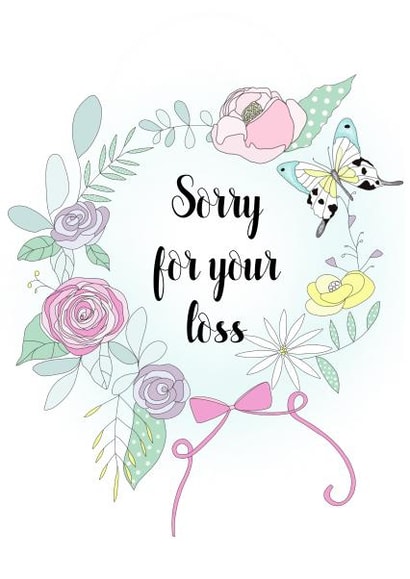 Sorry for your loss roses sympathy card | thortful