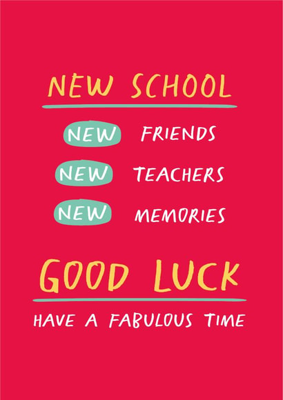 new school high school Good Luck Card 7702 | thortful