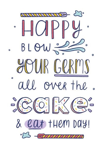 Germs birthday cake card | thortful