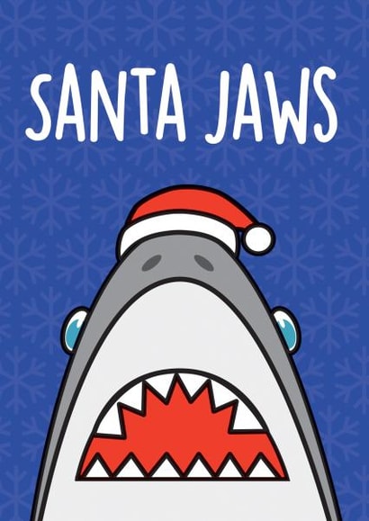 Santa Jaws Shark Christmas Card | thortful