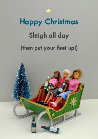 sleigh feet up Christmas Card 11624 | thortful