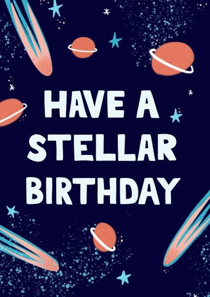 Cute illustrated Stellar Star Birthday Card. | thortful