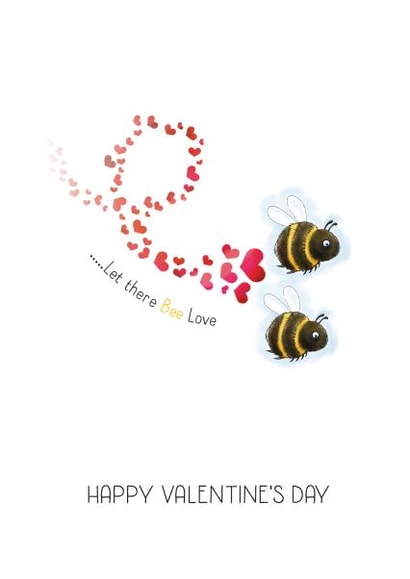 bee bees Valentines Day Card 7497 | thortful