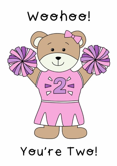 You’re 2 Cheerleader Birthday Card 15866 | thortful