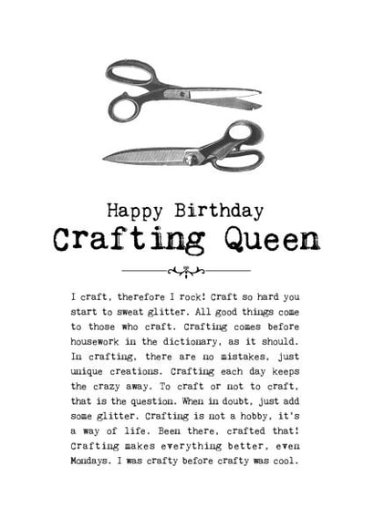 Crafting Queen Birthday Card | thortful
