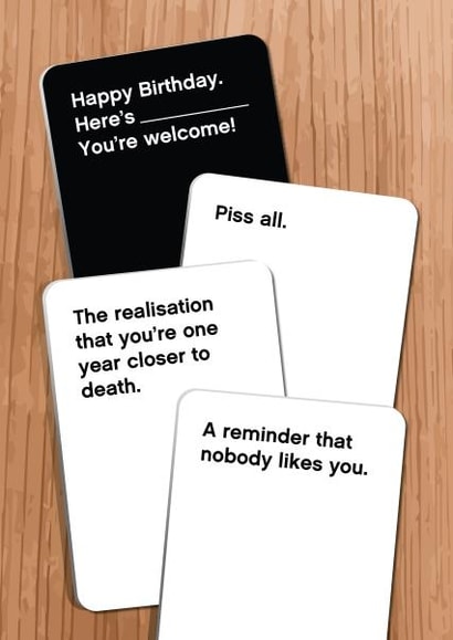 Happy Birthday Rude Playing Cards | thortful