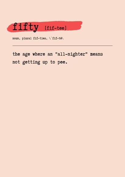 50 definition birthday card | thortful