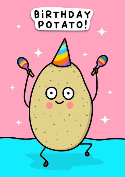 Cute funny and a bit silly - cartoon birthday potato card! | thortful