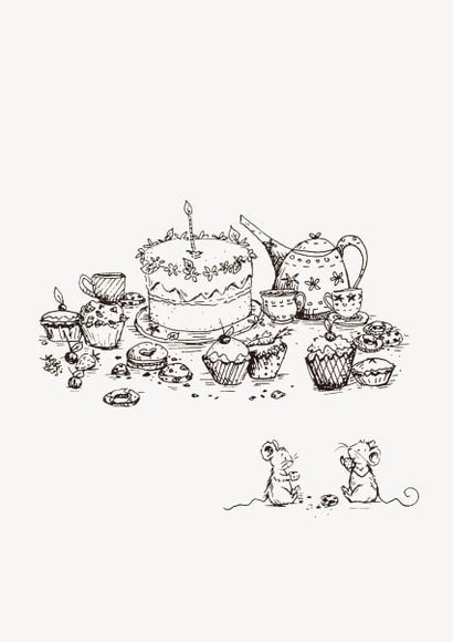 Two Mice at a Tea Party | thortful