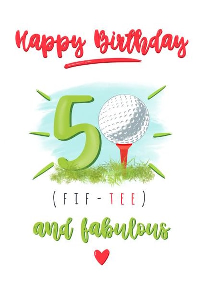 Golf 50th Birthday punny card | thortful