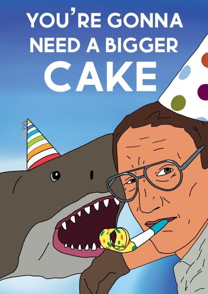 Jaws Birthday Cake Card | thortful