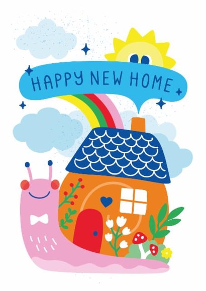 Happy New Home Colourful Snail Card | thortful