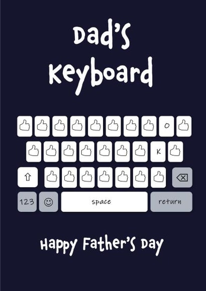 Funny Fathers Day Card - Dad - Keyboard - Dad's Keyboard - Thumbs Up ...