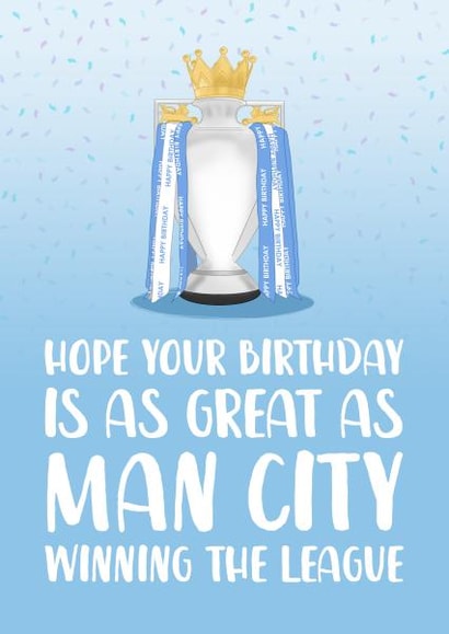 Manchester City Winners Birthday Card | thortful