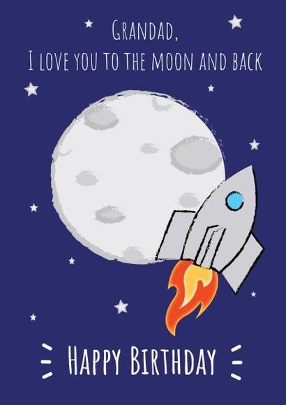 Grandad I Love You To The Moon And Back - Birthday Card | thortful
