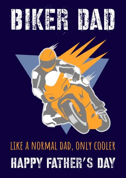 Motorbike biking biker dad Father’s Day card | thortful