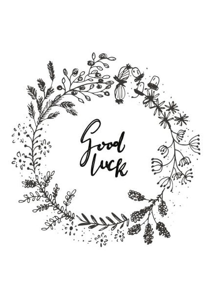 Good Luck Floral Wreath Card | thortful