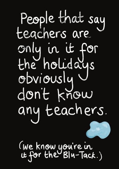 Cheeky thank you teacher blu-tack card | thortful