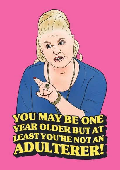 Kim Woodburn Adulterer Birthday Card | thortful