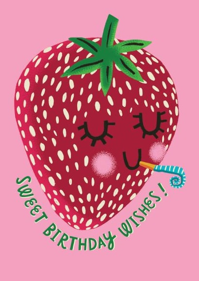 Cute Strawberry Sweet Birthday Wishes | thortful