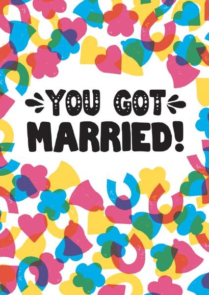 You got Married Rainbow Confetti Wedding Card | thortful