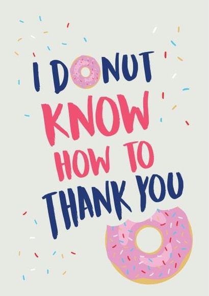 Donut pun, thank you card | thortful