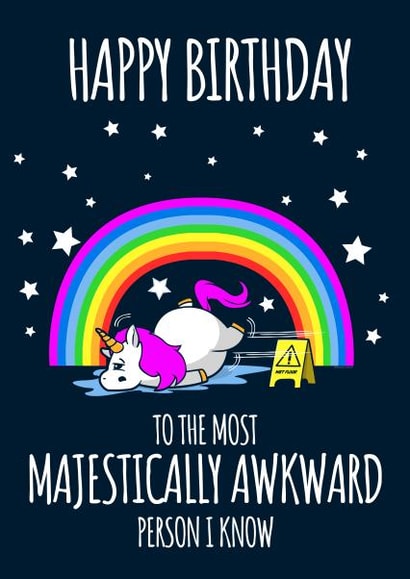Majestically Awkward Unicorn Birthday | thortful
