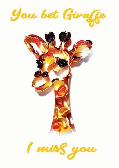 I miss you giraffe card | thortful