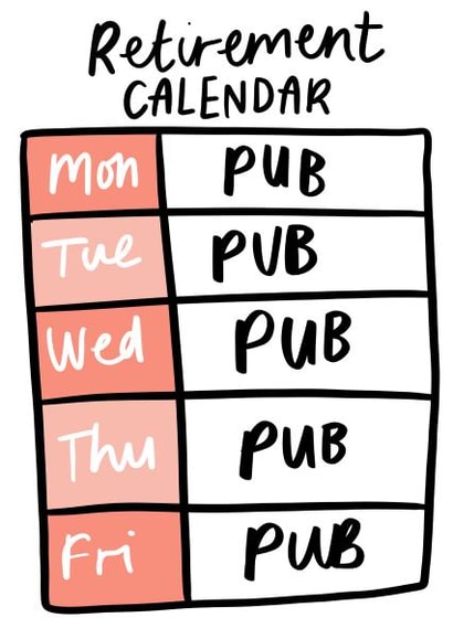 Funny Retirement Calendar Pub Card | thortful