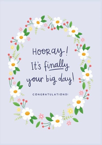 Hooray! It's Finally Your Big Day Wedding Card | thortful