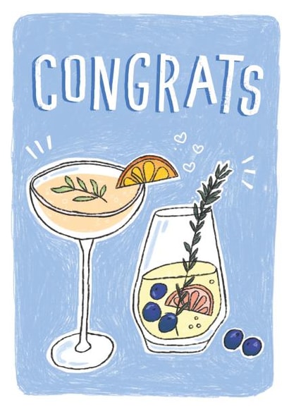 Cocktails and Drinks Congratulations Card | thortful