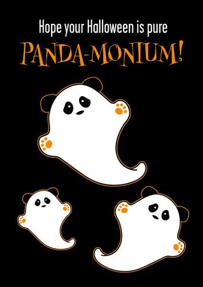 Halloween Panda-Monium Punny Ghost Pandas | thortful