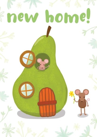 New home pear and mice card | thortful