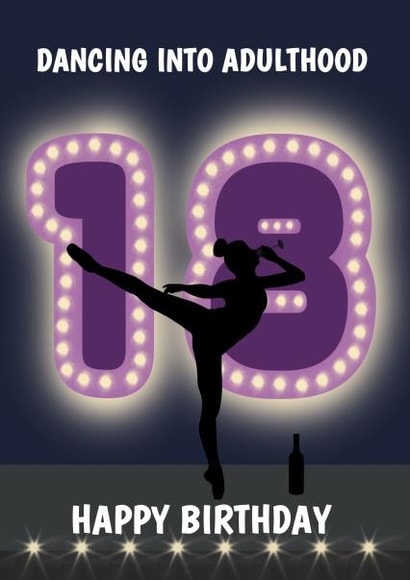 Dancing Into Adulthood 18th Birthday Card | thortful