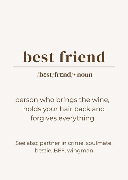 Best friend dictionary definition | thortful