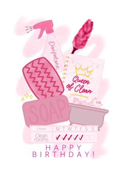 Cleaning birthday card | thortful