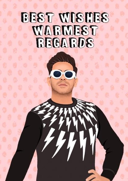 David rose, best wishes warmest regards greeting card | thortful