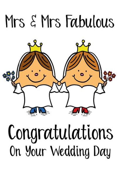 Mrs & Mrs Fabulous - Lesbian Wedding Congratulations - Civil Ceremony ...