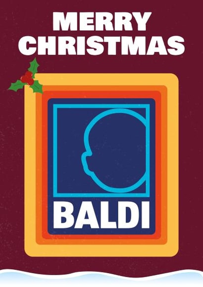 Cheeky - Funny - Merry Christmas Baldi - Aldi - Pun - Bald Joke - Merry ...