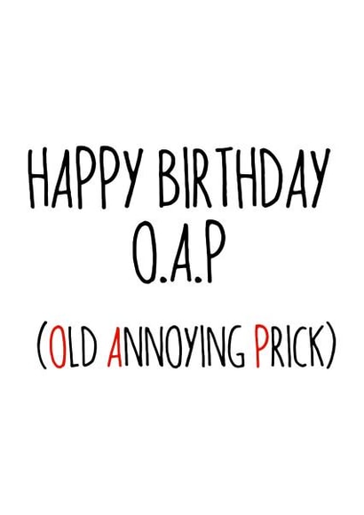 Funny OAP birthday card | thortful