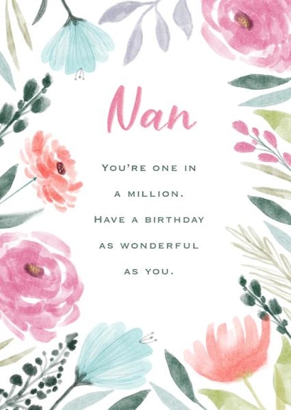 Heartfelt Nan Birthday Card - Flowers - Pretty | thortful