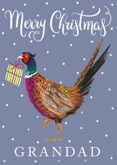 Traditional pheasant Merry Christmas Grandad card | thortful