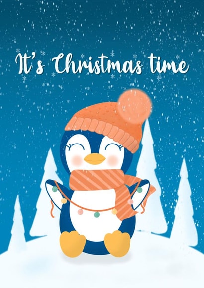 It’s Christmas time cute penguin | thortful